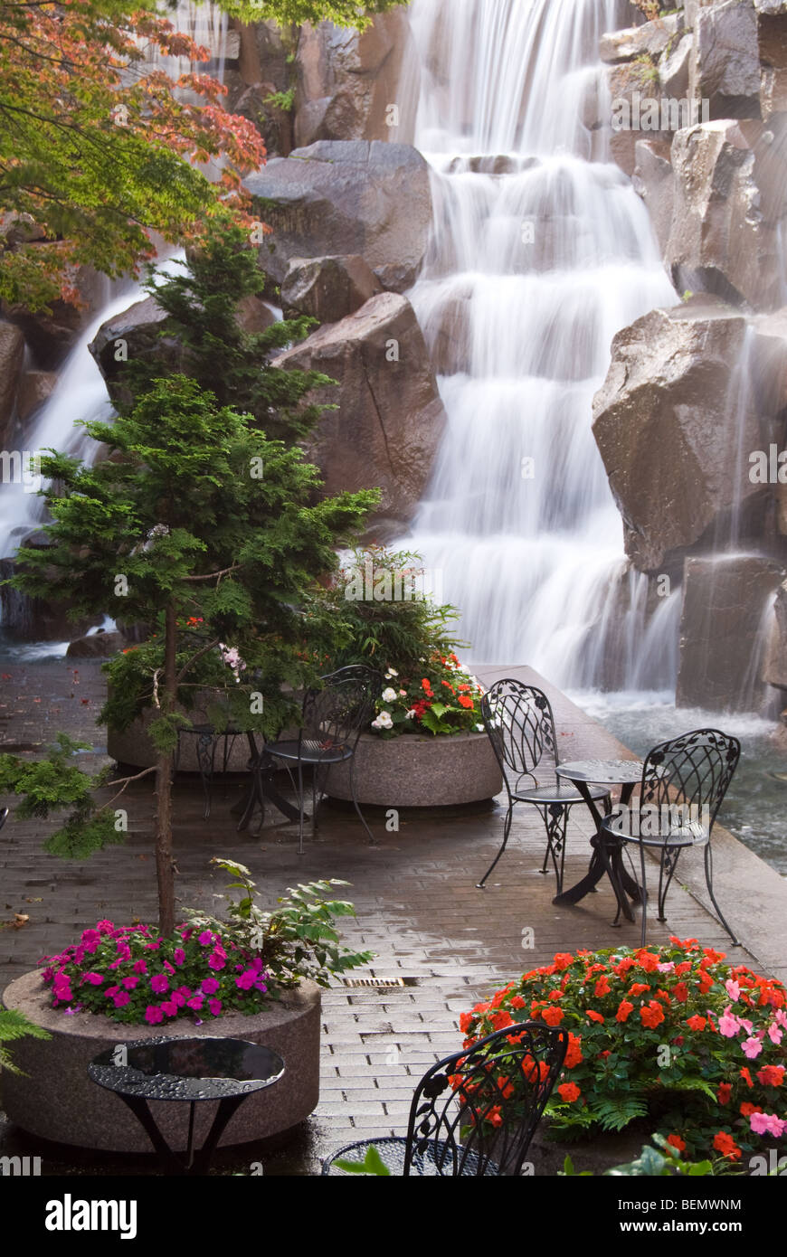 The Waterfall Garden in Seattle's Pioneer Square neighborhood Stock ...
