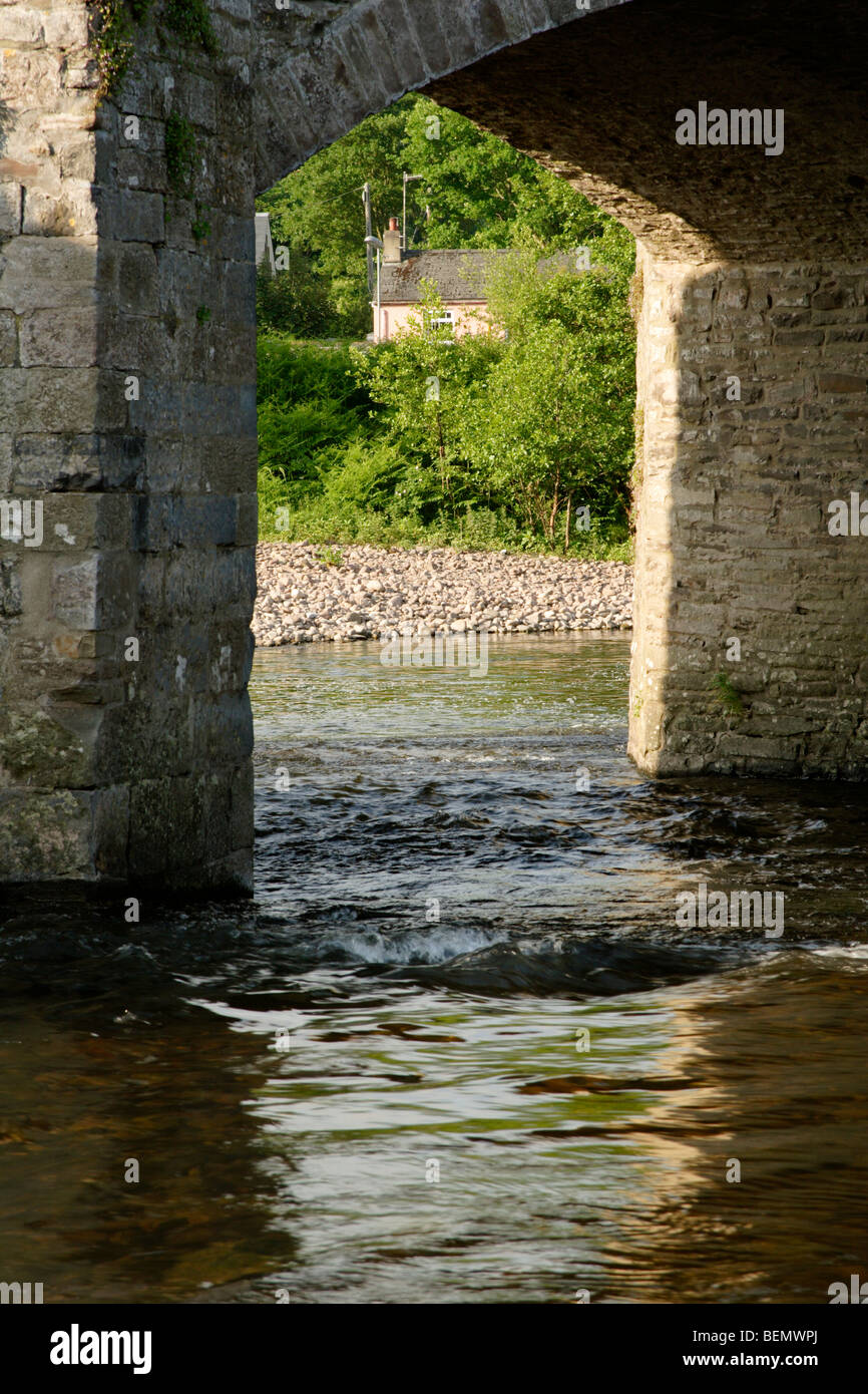 View under bridge crossing river England , UK Stock Photo - Alamy