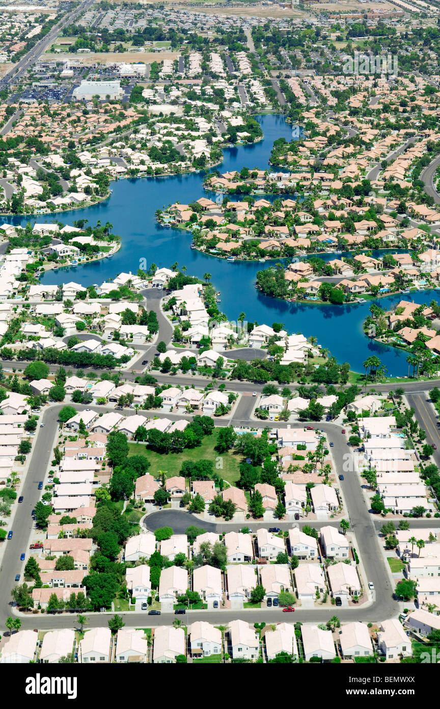 Aerial view of an American suburb Stock Photo - Alamy
