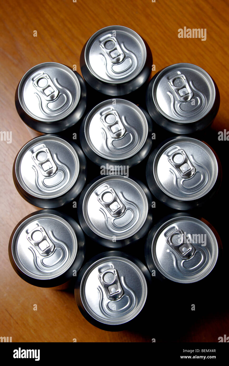 Unopened drink cans close up Stock Photo - Alamy