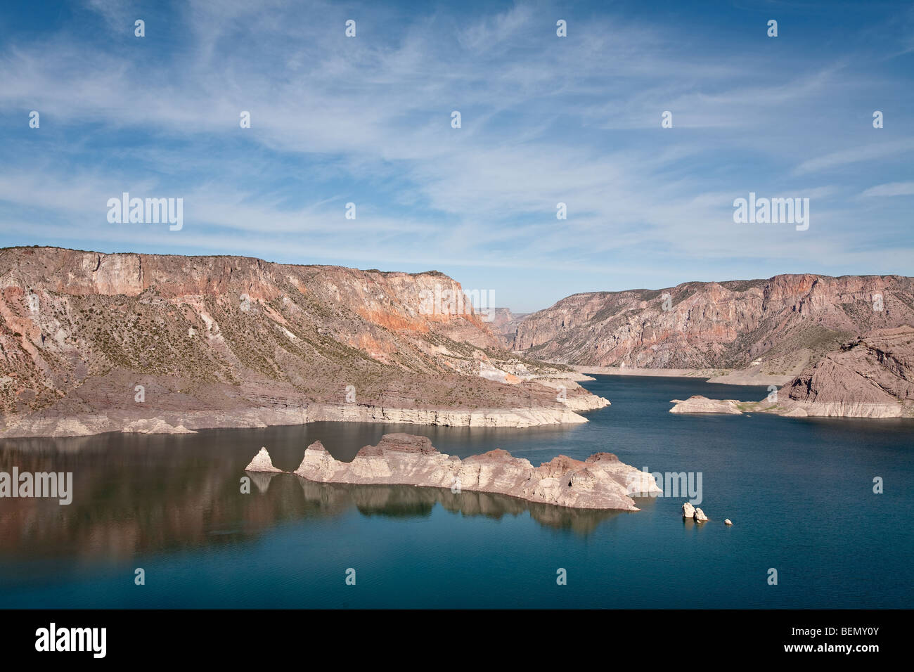 Atuel Canyon and Valle Grande catchment basin, Submarino rock formation ...
