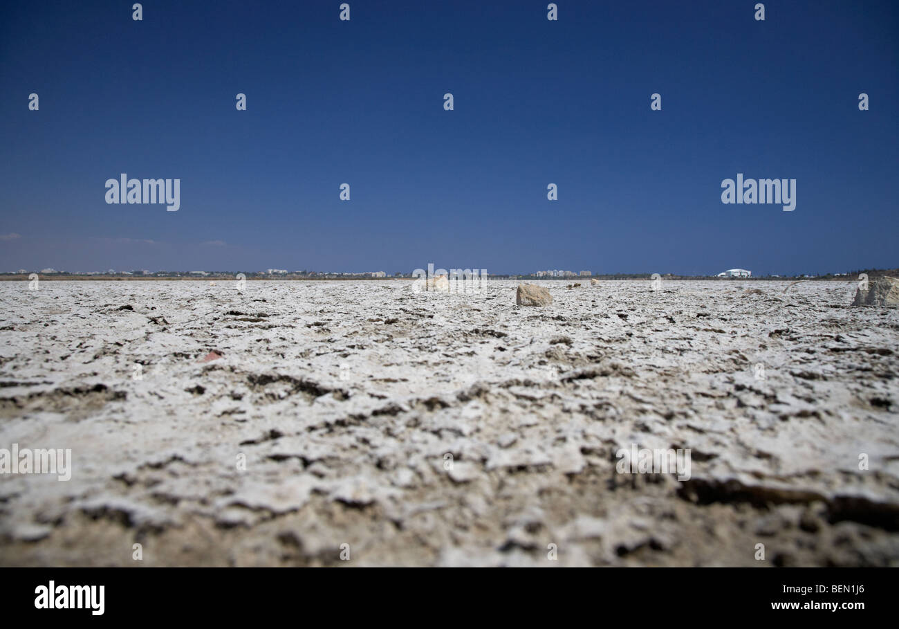 larnaca salt flats in the larnaka salt lake republic of cyprus europe ...