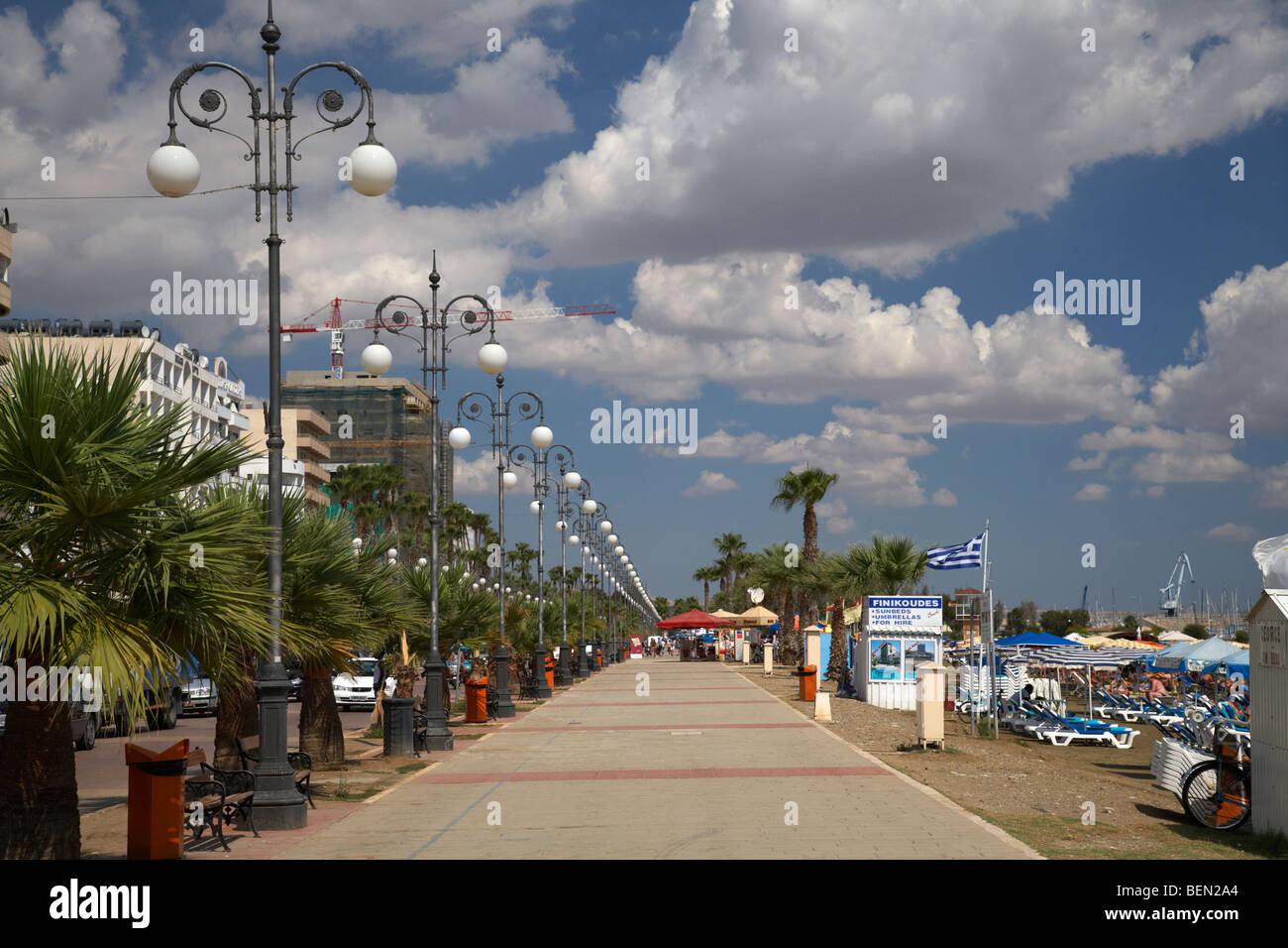 The Palm Tree promenade Finikoudes on Larnaca seafront Larnaka republic ...