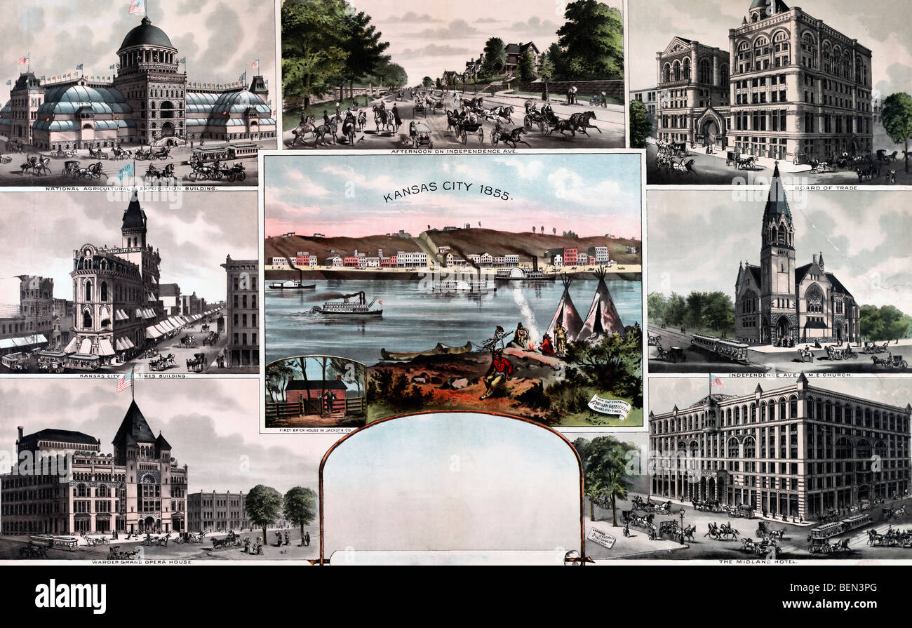 Kansas City as it looked in 1855 and bird's-eye views of several ...