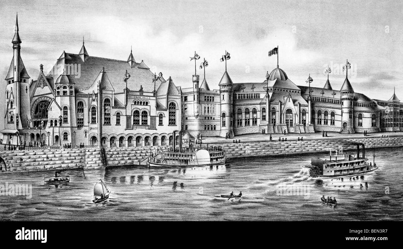 Pittsburgh Exposition Society buildings Music Hall and Machinery Hall ...