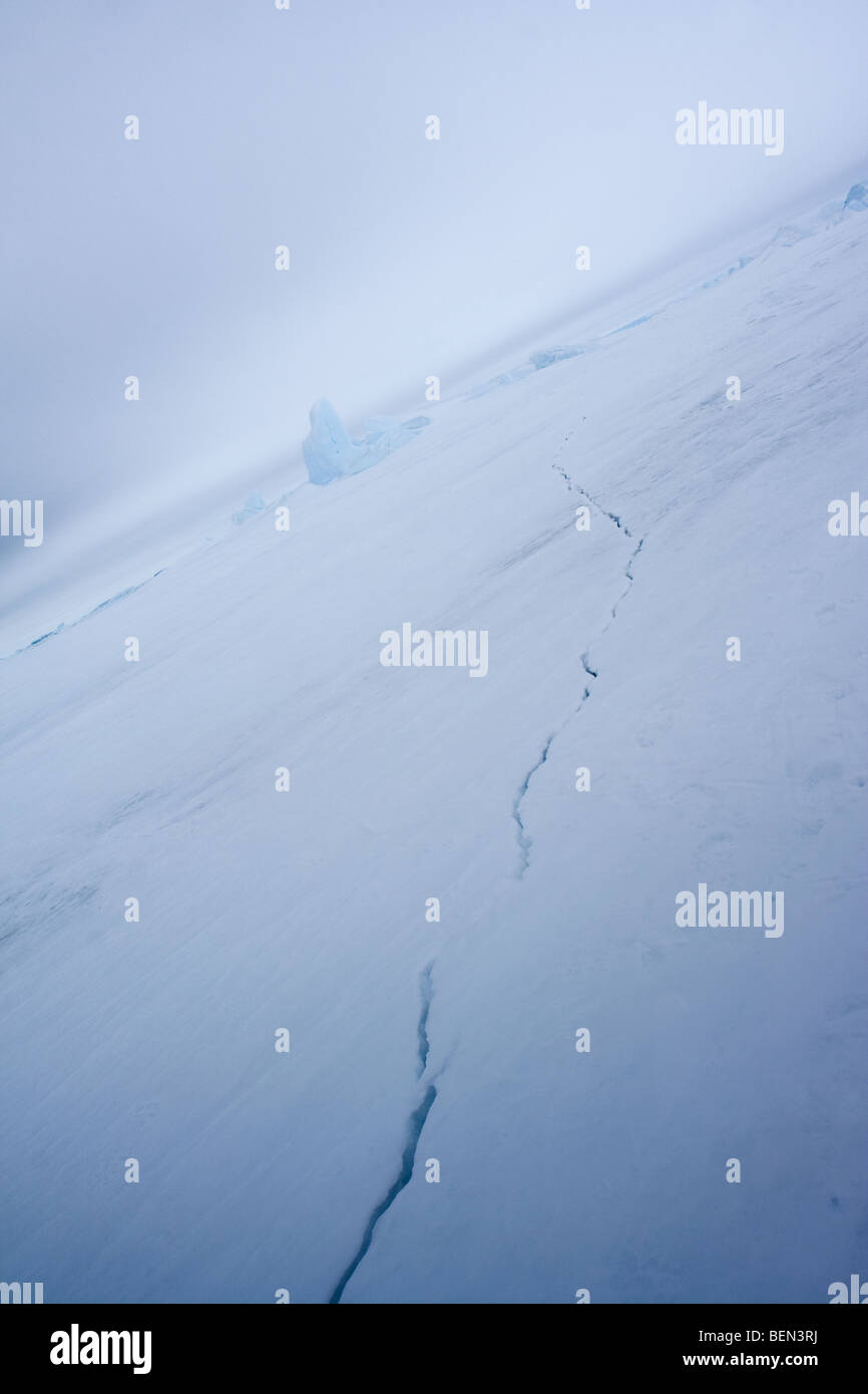 Fissure in the ice sheet (of Fast Ice) in the Weddell Sea, Antarctica ...