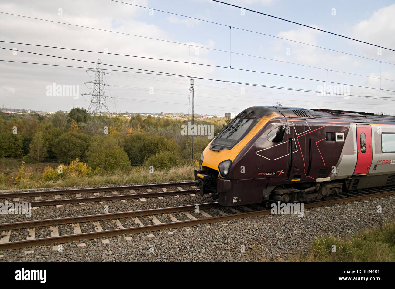 a cross country voyager train class 221 near dudley port west midlands ...