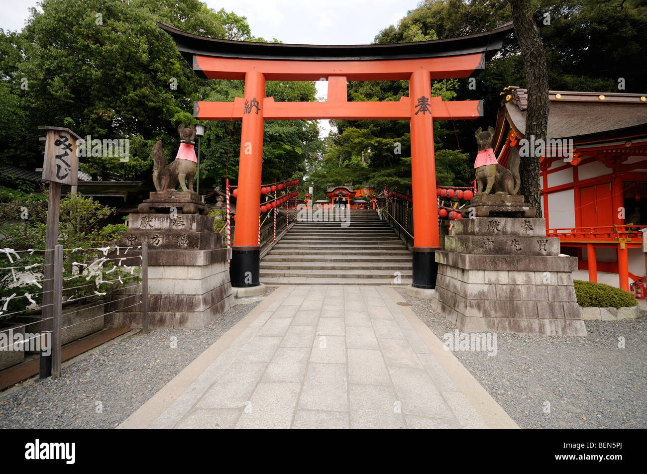 Torii leading to the Inner Shrine and Kitsune goddesses (Inari God ...