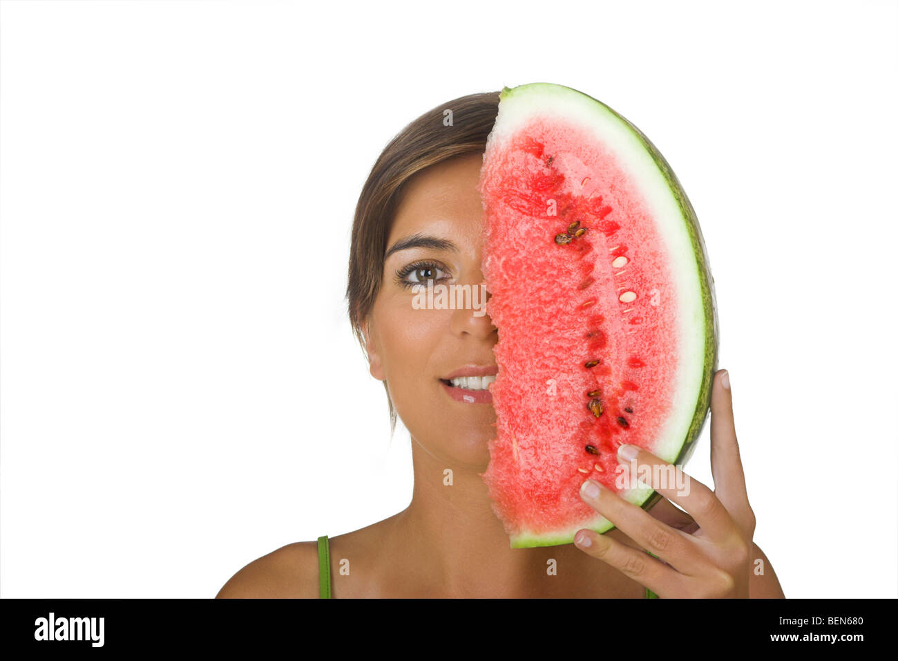 Woman watermelon mouth hi-res stock photography and images - Alamy