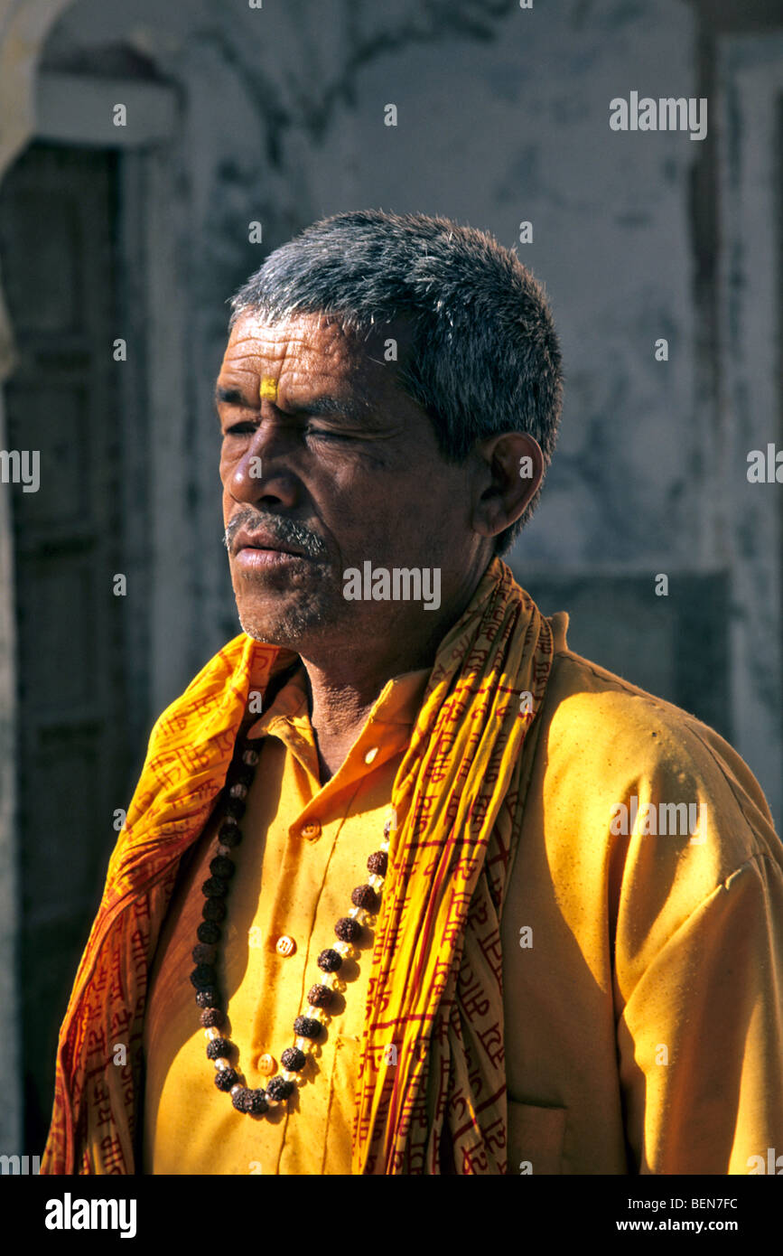 Holy Baba with beads of Madras, India Stock Photo - Alamy