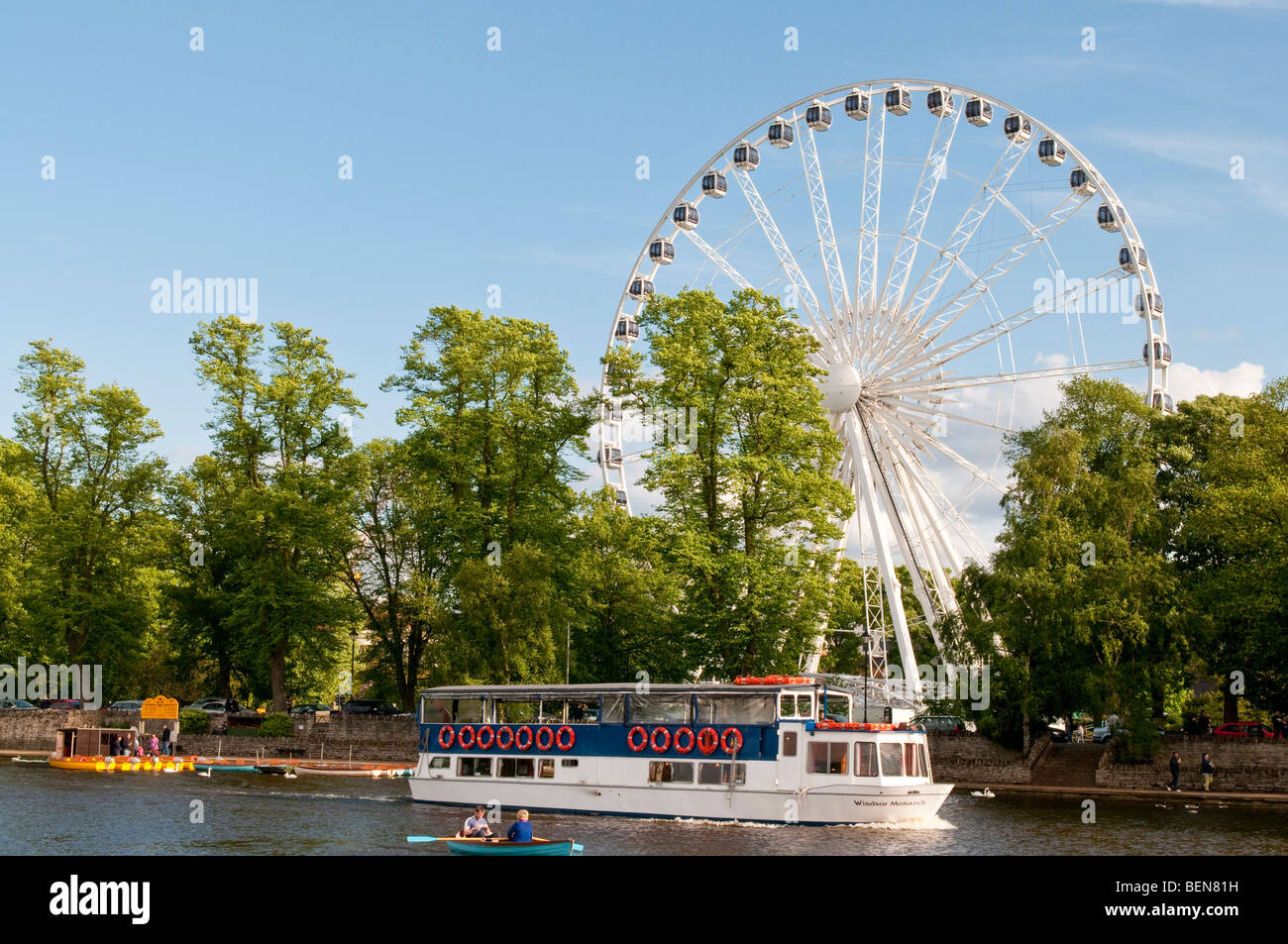 The Royal Windsor Wheel at Alexandra Gardens in Windsor, viewed across ...