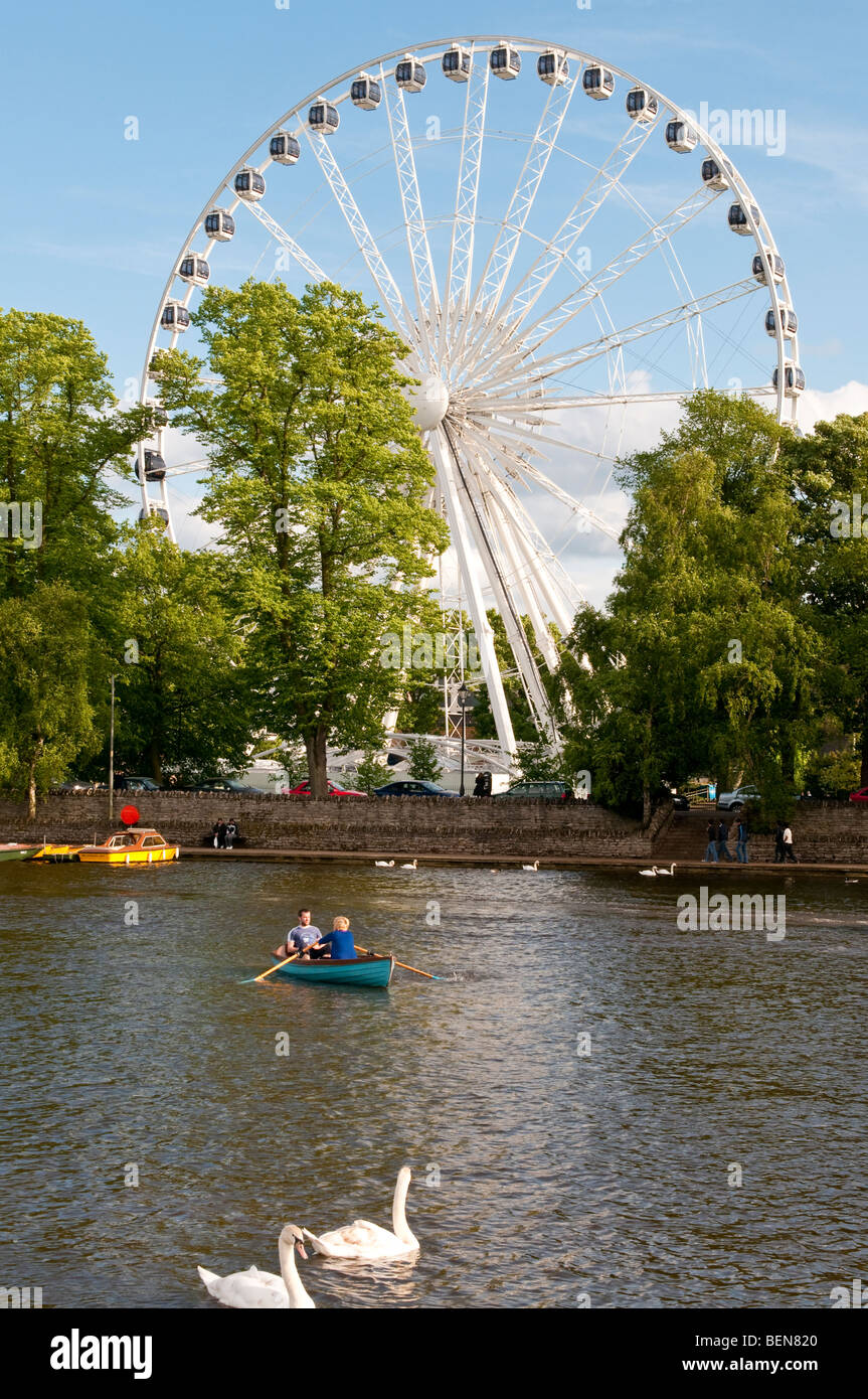 The Royal Windsor Wheel at Alexandra Gardens in Windsor, viewed across ...