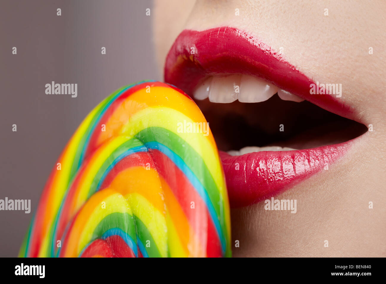 Close up lips sweets hi-res stock photography and images - Alamy