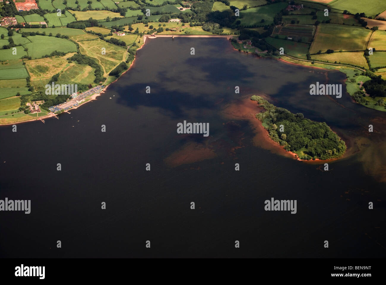 Chew Valley lake, and Denny island Stock Photo - Alamy