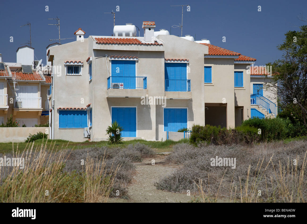 closed empty beachfront apartments and holiday homes larnaca republic ...