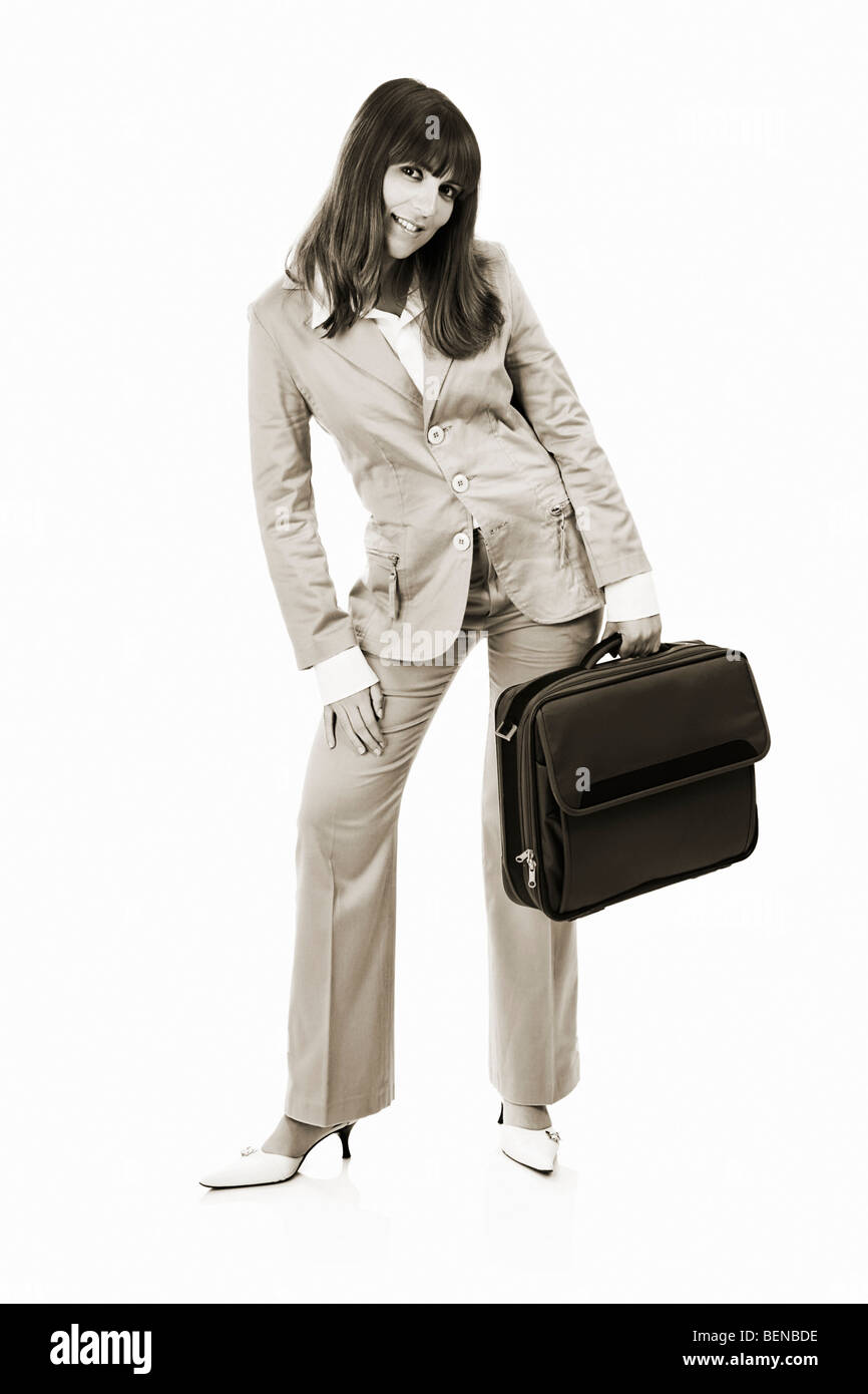 Happy teacher standing in Cut Out Stock Images & Pictures - Alamy