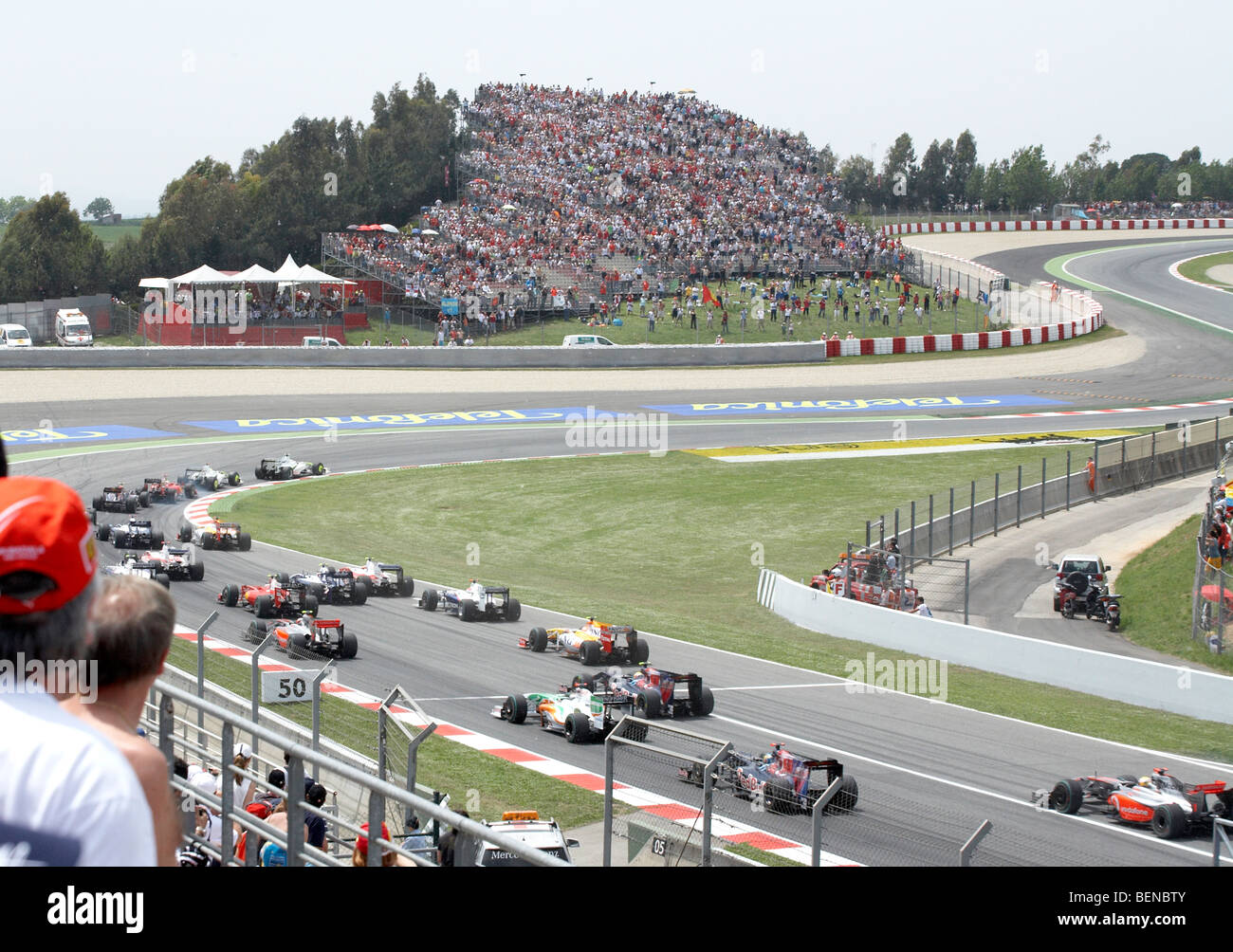 The first corner, Circuit de Catalunya Barcelona Grand Prix 2009 Stock ...