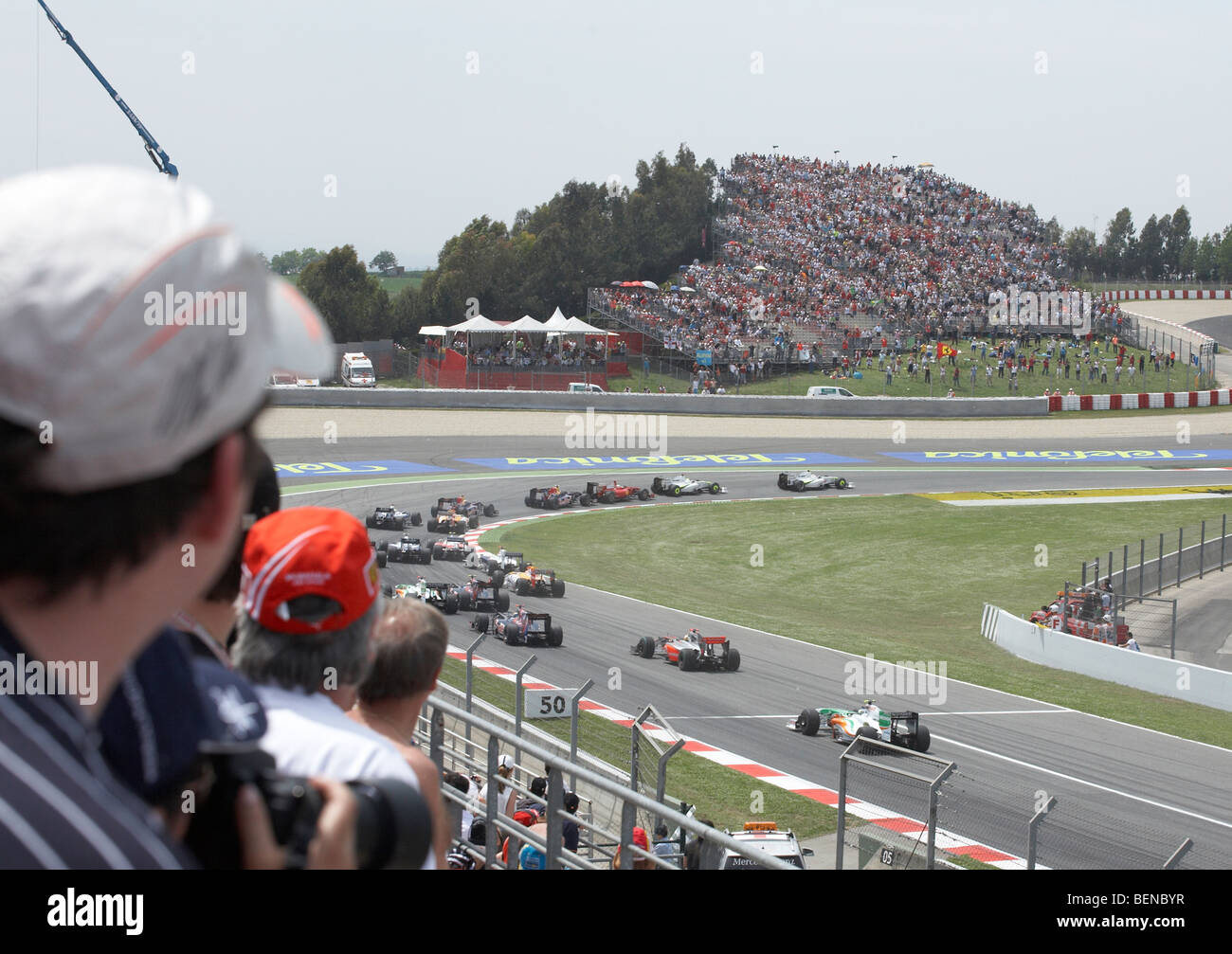 The first corner, Circuit de Catalunya Barcelona Grand Prix 2009 Stock ...