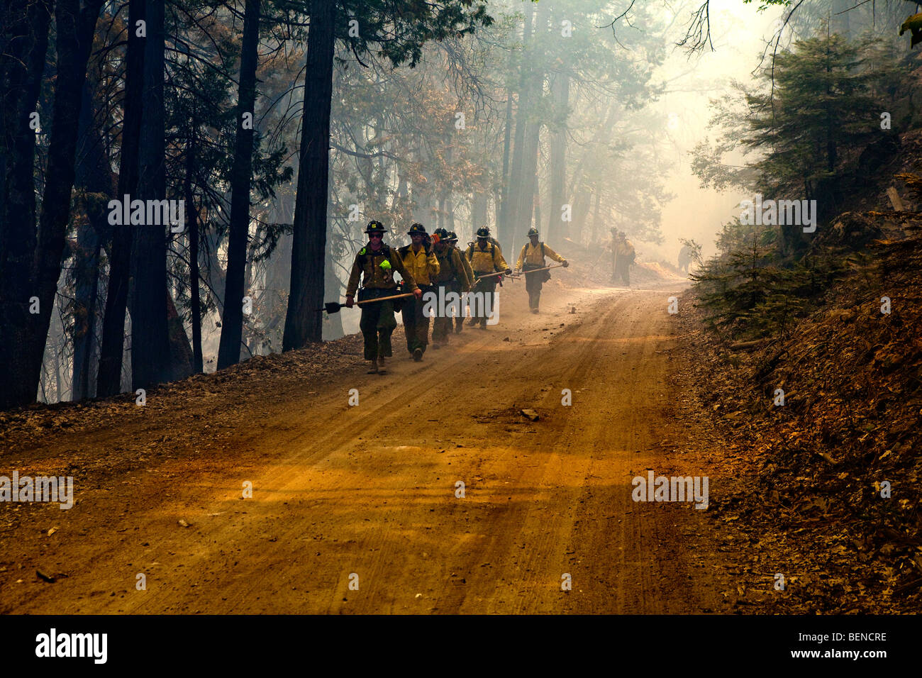 Wildland firefighters at California Knight wildfire in Stanislaus ...