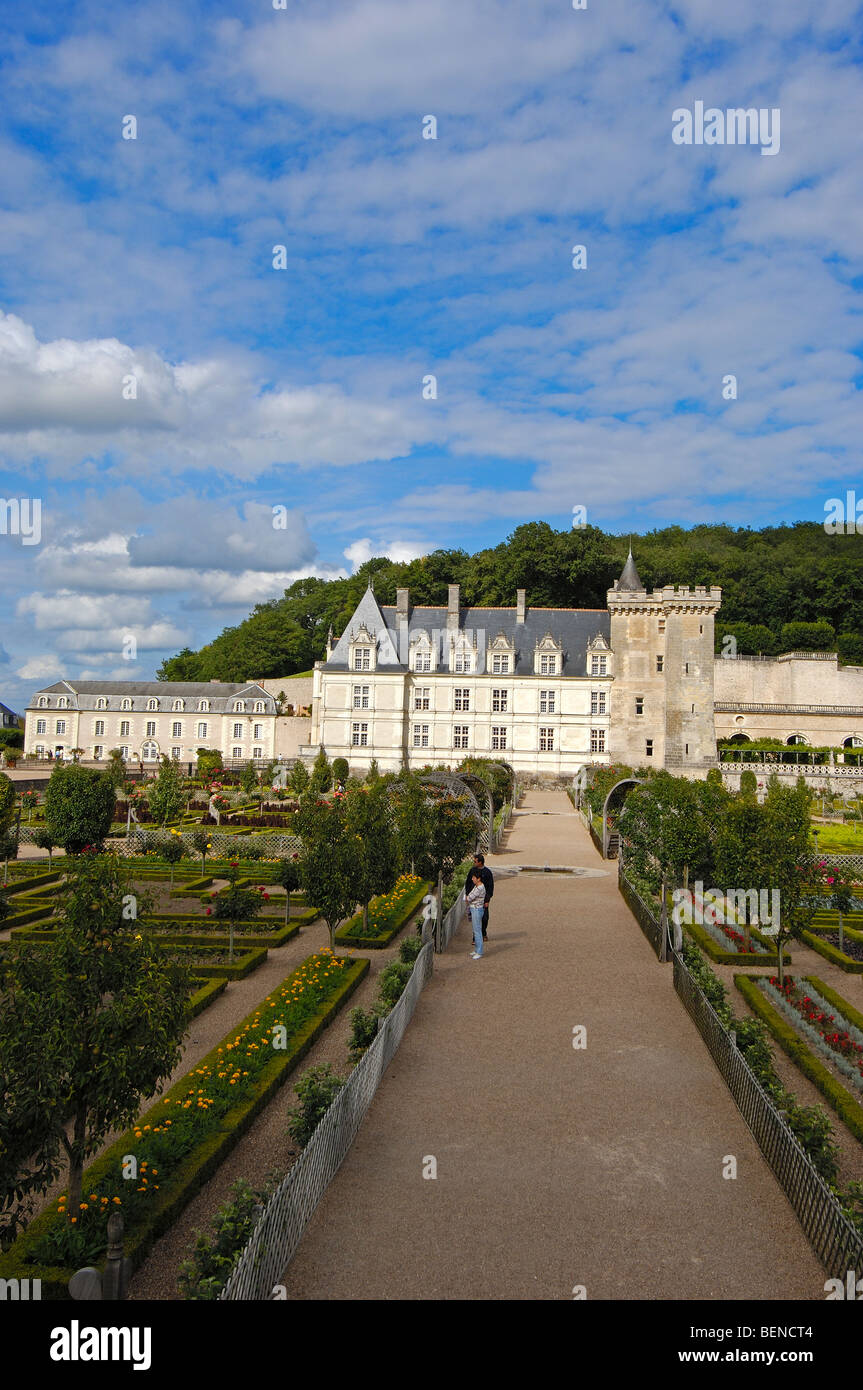 Villandry castle and gardens. Chateau de Villandry. Indre-et-Loire ...