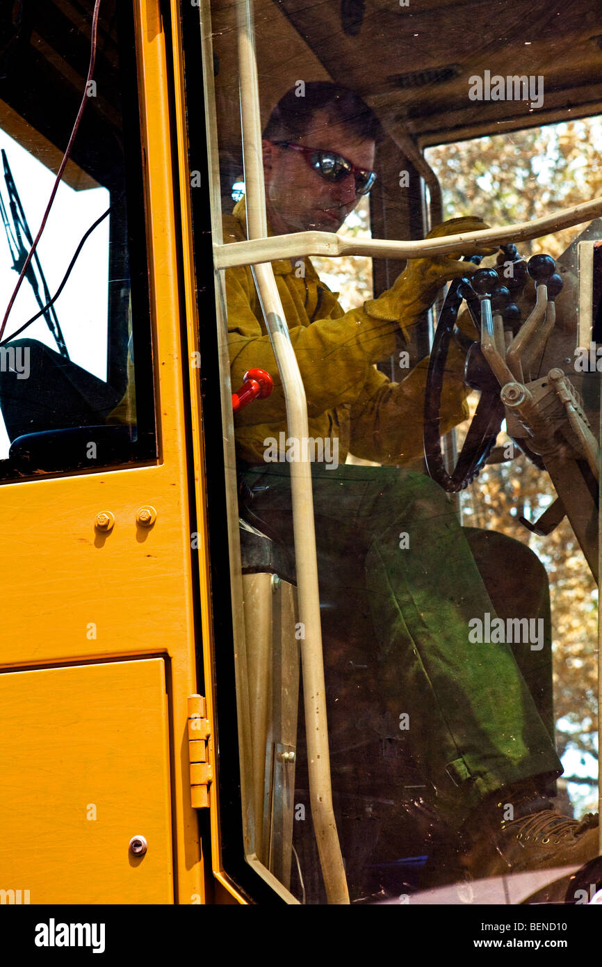 Fire engine and wildland firefighters at California Knight wildfire in ...