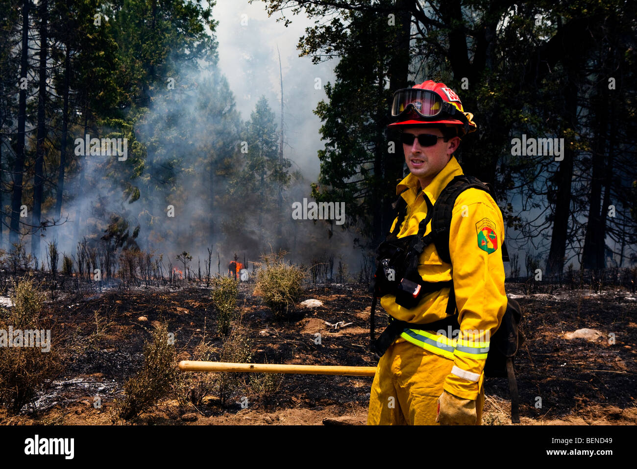 Wildland firefighters at California Knight wildfire in Stanislaus ...