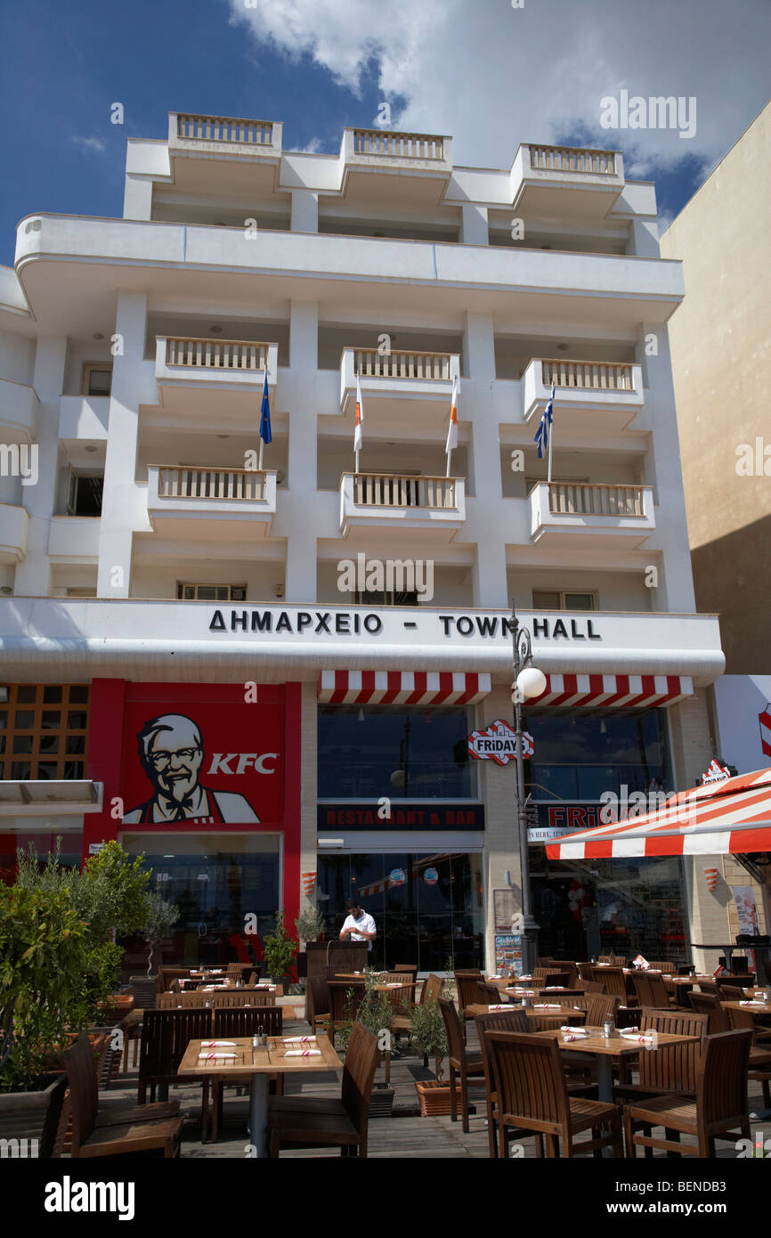 Larnaca Town Hall surrounded by fast food outlets larnaka republic of ...