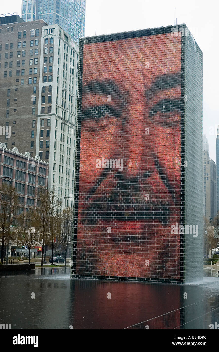 Millenium park chicago crown fountain hi-res stock photography and ...