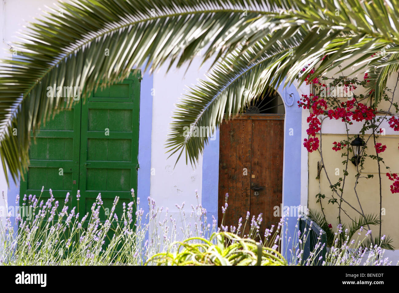 Ibiza Mediterranean island architecture houses in summer vacation Stock ...