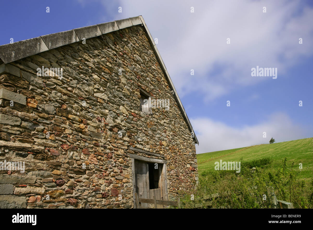 Masonry stone walls house in Navarra Pyrenees Spain Stock Photo - Alamy