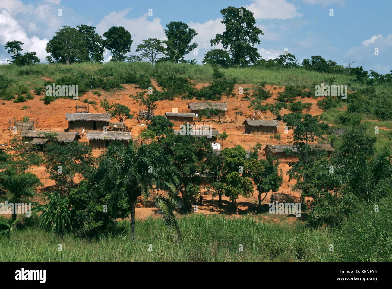 Huts in rural village in Congo, Central Africa Stock Photo - Alamy
