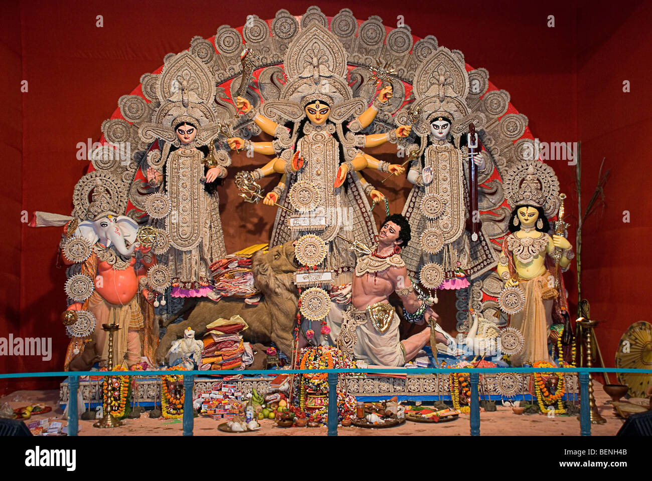 Goddess Durga Durga Puja Festival Kolkata West Bengal India Stock Photo ...