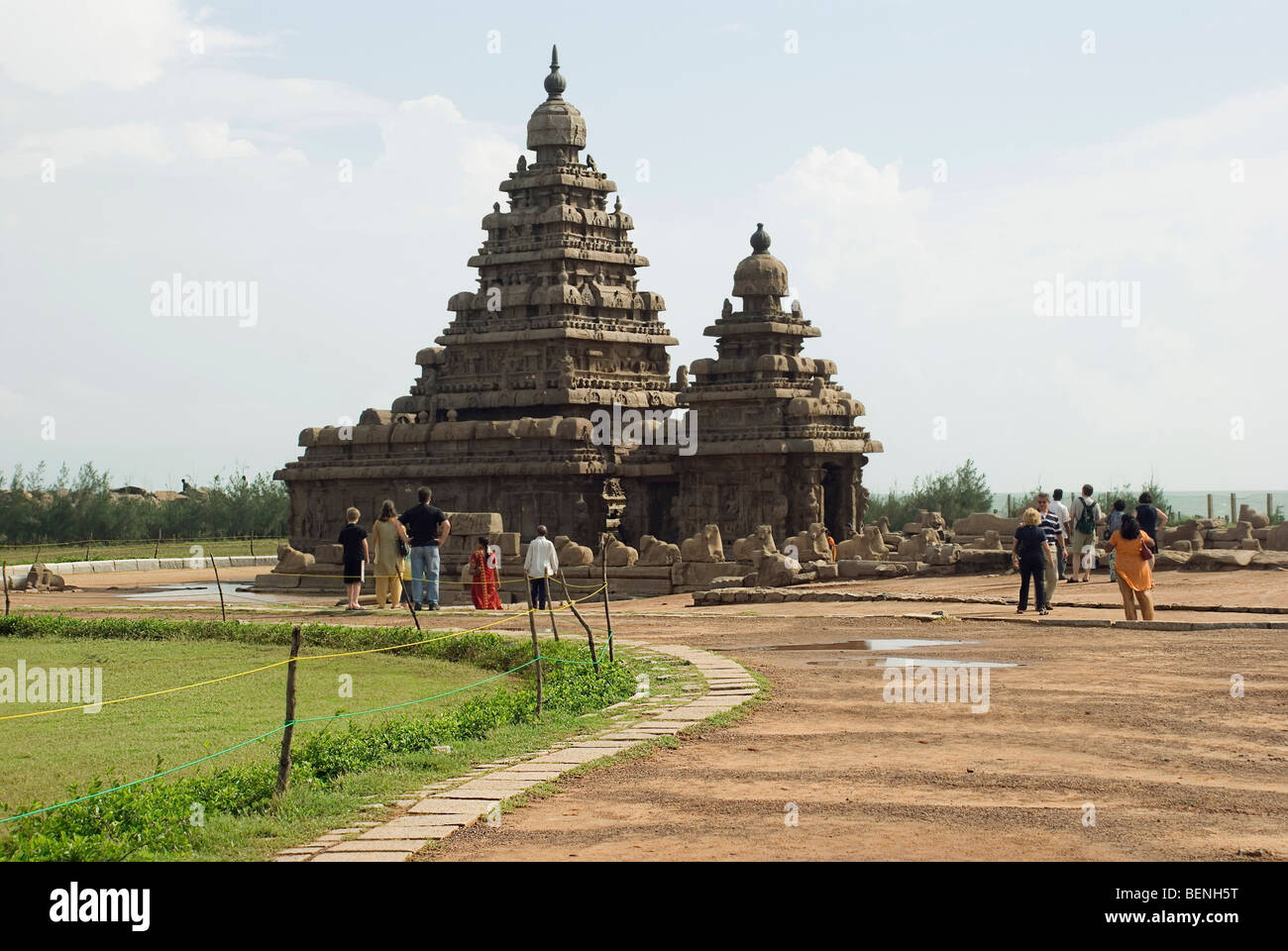 Shore Temple a five-storeyed structural Hindu temple built with blocks ...
