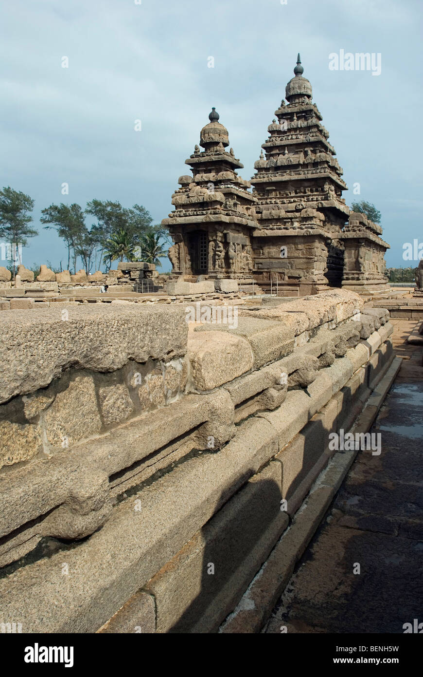 Shore Temple a five-storeyed structural Hindu temple built with blocks ...