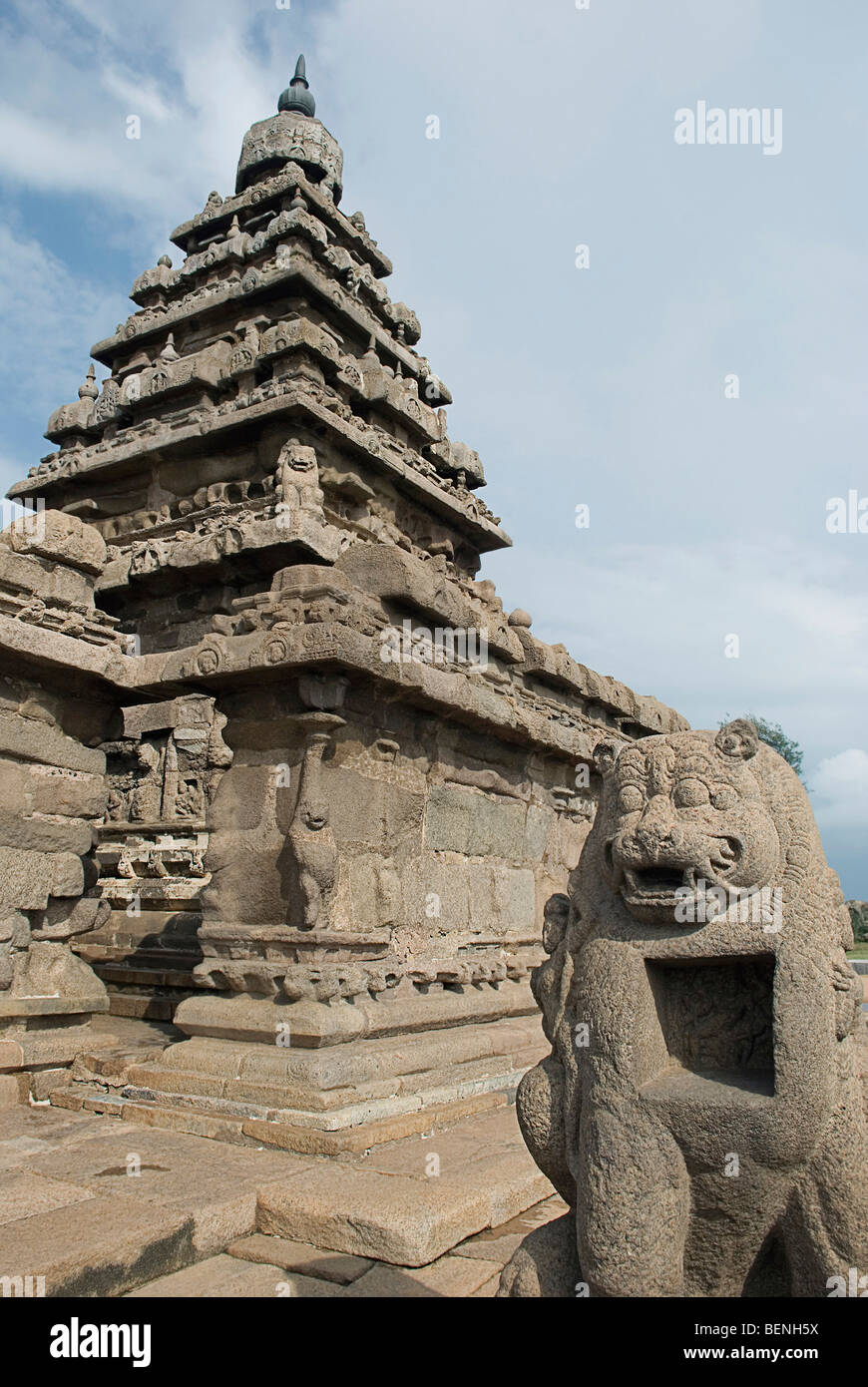 Shore Temple a five-storeyed structural Hindu temple built with blocks ...