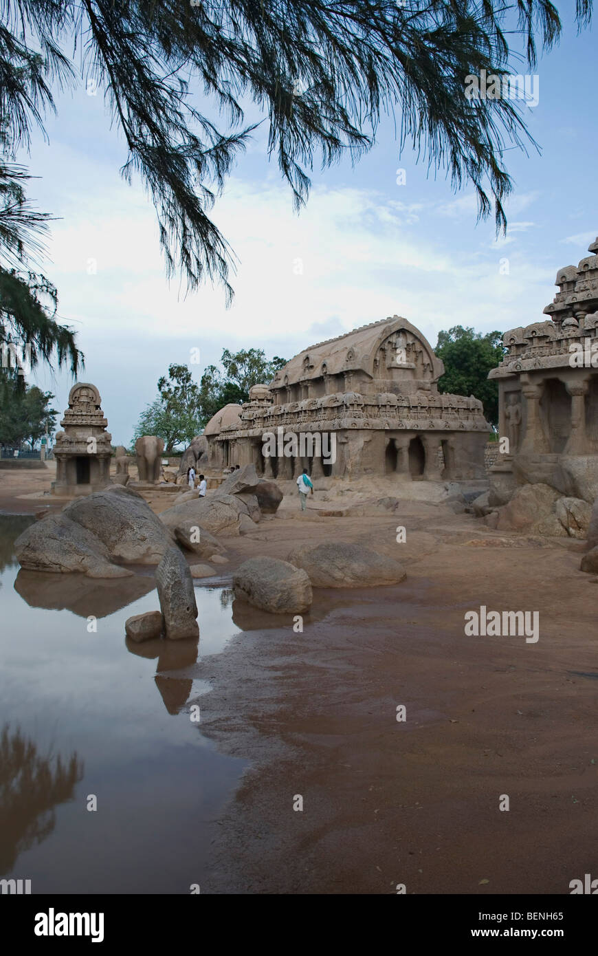 Shore Temple a five-storeyed structural Hindu temple built with blocks ...