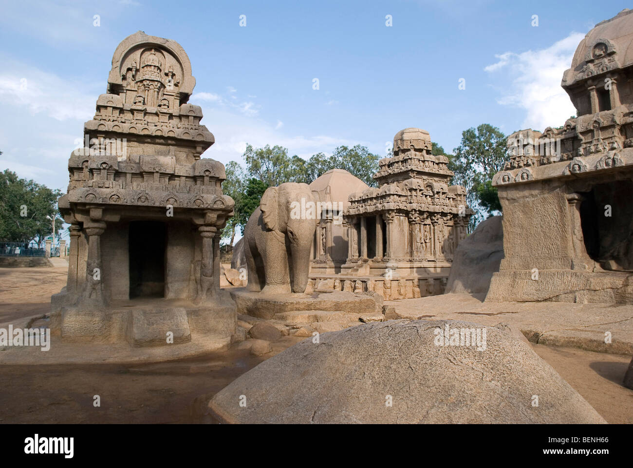 Shore Temple a five-storeyed structural Hindu temple built with blocks ...