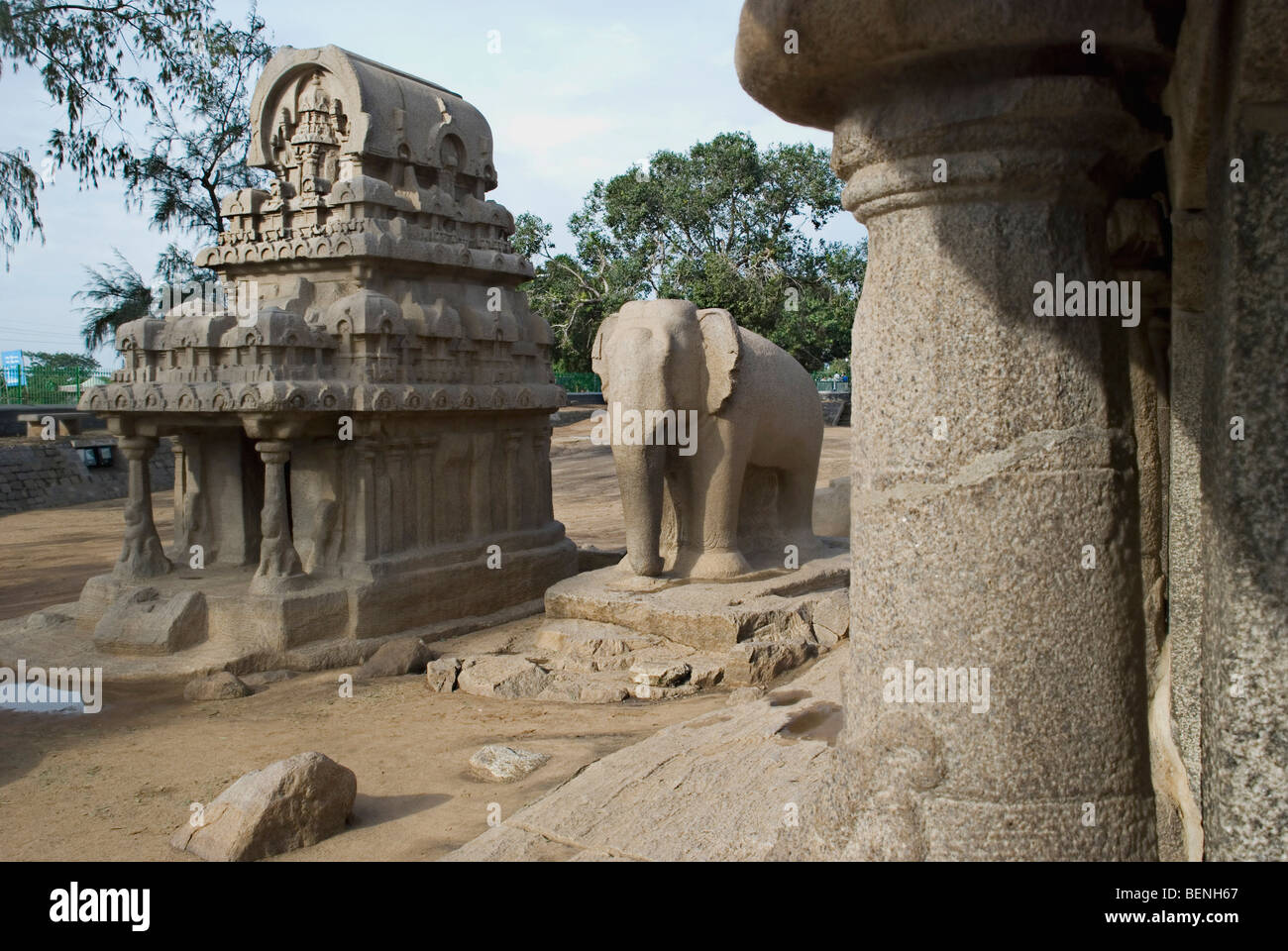 Shore Temple a five-storeyed structural Hindu temple built with blocks ...