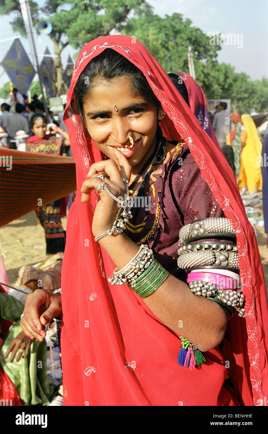 Portrait of a Rajasthani woman Puskar Rajasthan India Stock Photo - Alamy