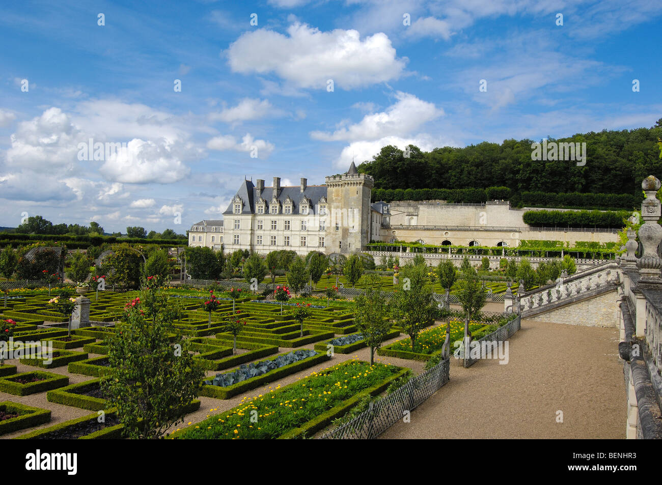 Villandry castle and gardens. Chateau de Villandry. Indre-et-Loire ...