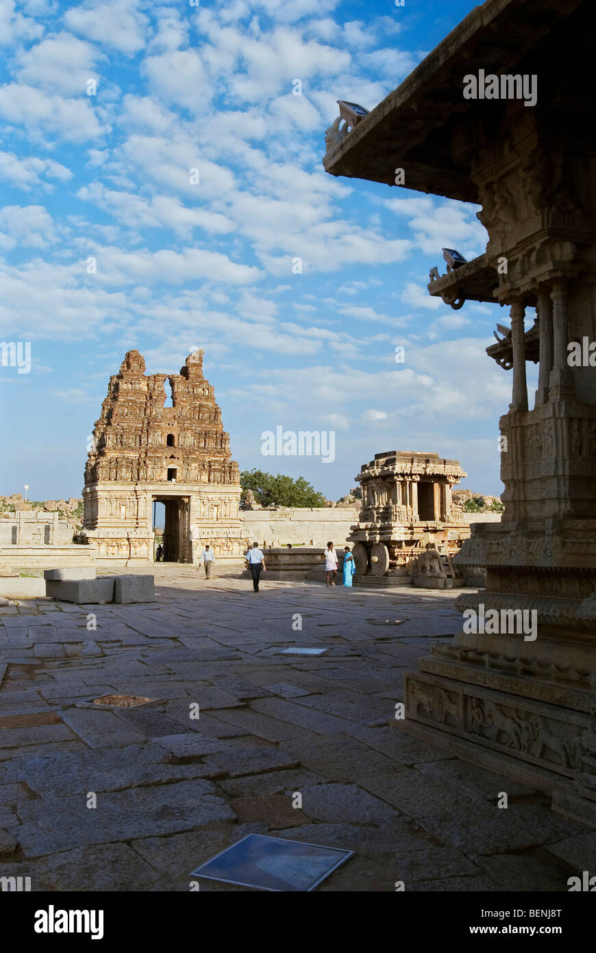 The stone chariot with wheels capable of rotating is a miniature temple ...