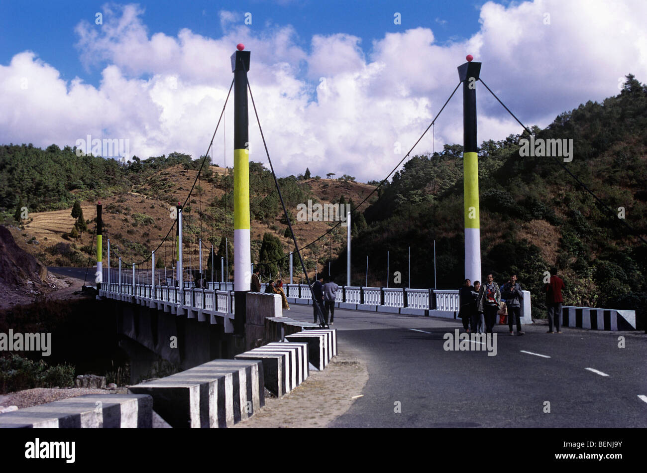 A bridge on the way to Cherrapunji from Shillong Meghalaya India Stock ...