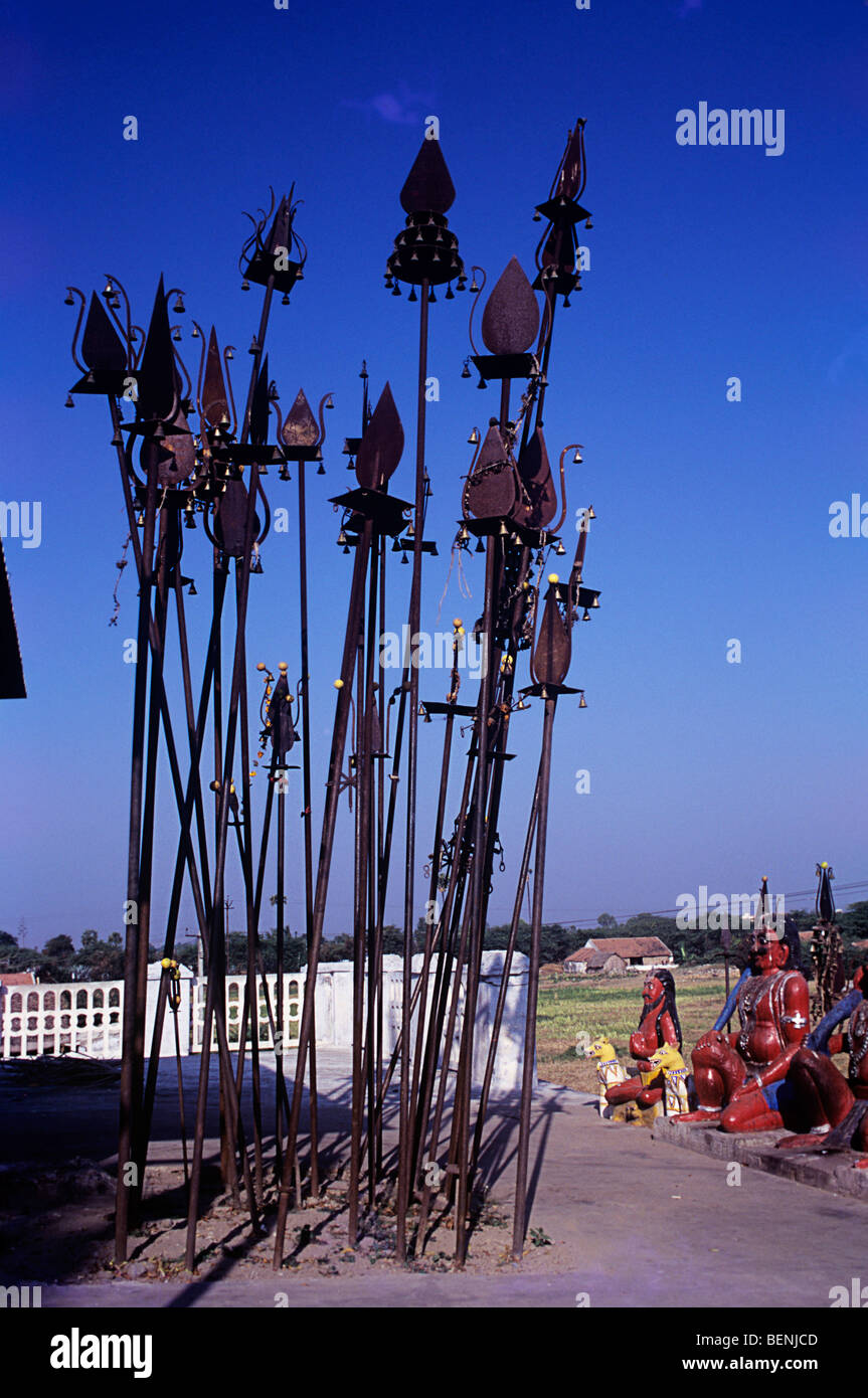 Village guardian deities at Perundurai near Erode Tamil Nadu India ...