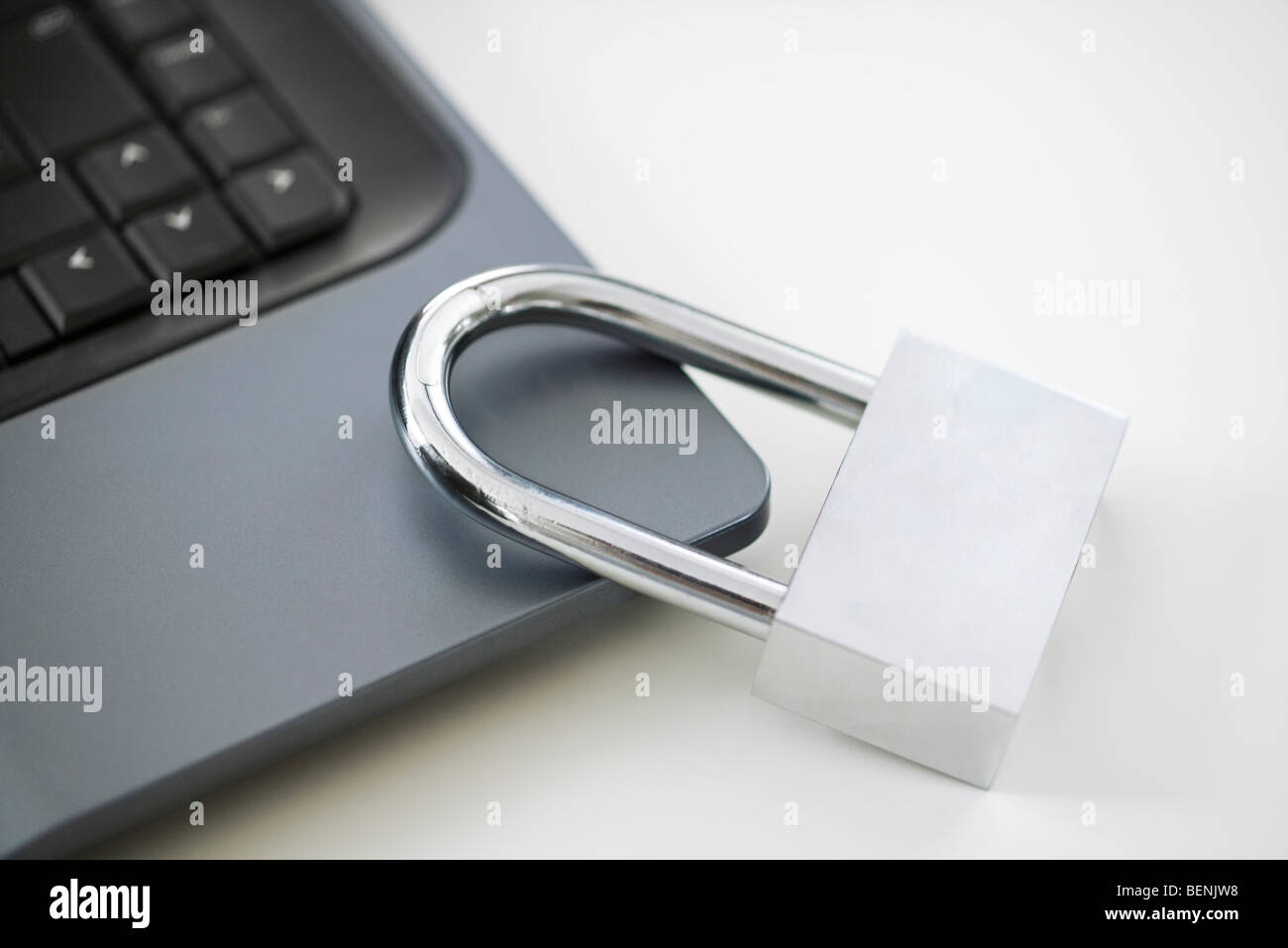 Padlock on laptop computer Stock Photo - Alamy