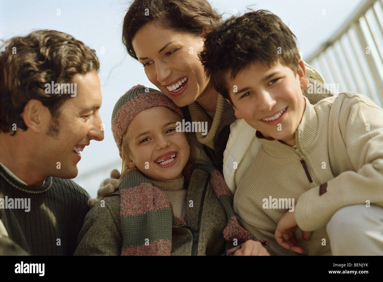 Family smiling together outdoors Stock Photo - Alamy