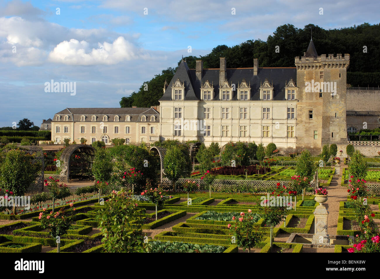Villandry castle an Gardens. Chateau de Villandry. Indre-et-Loire ...