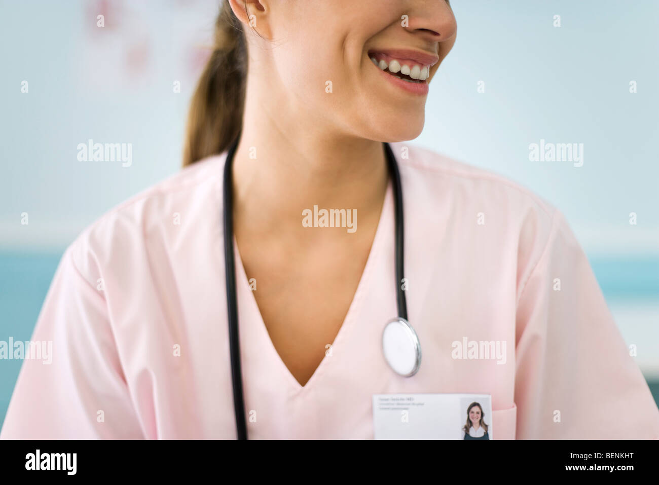 Nurse smiling, cropped Stock Photo - Alamy