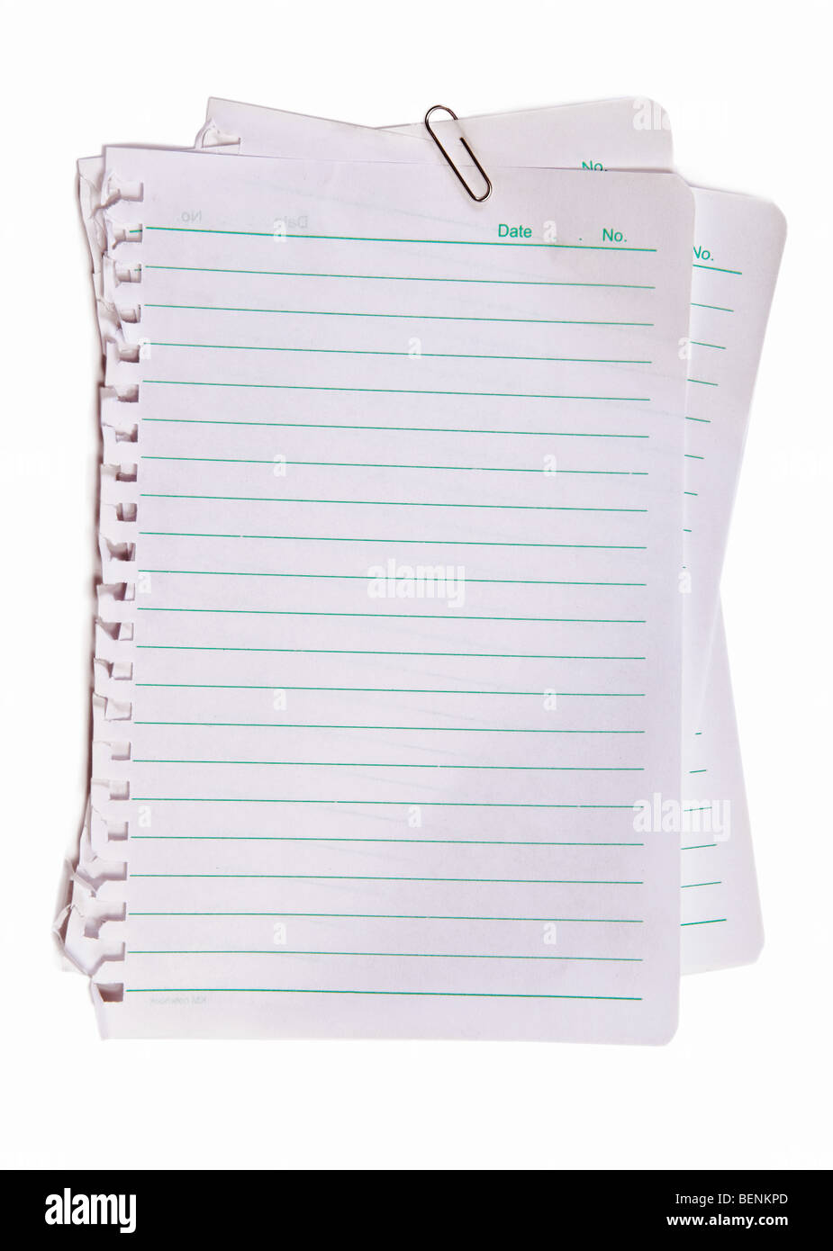 Blank note paper and metal paper clip Stock Photo - Alamy