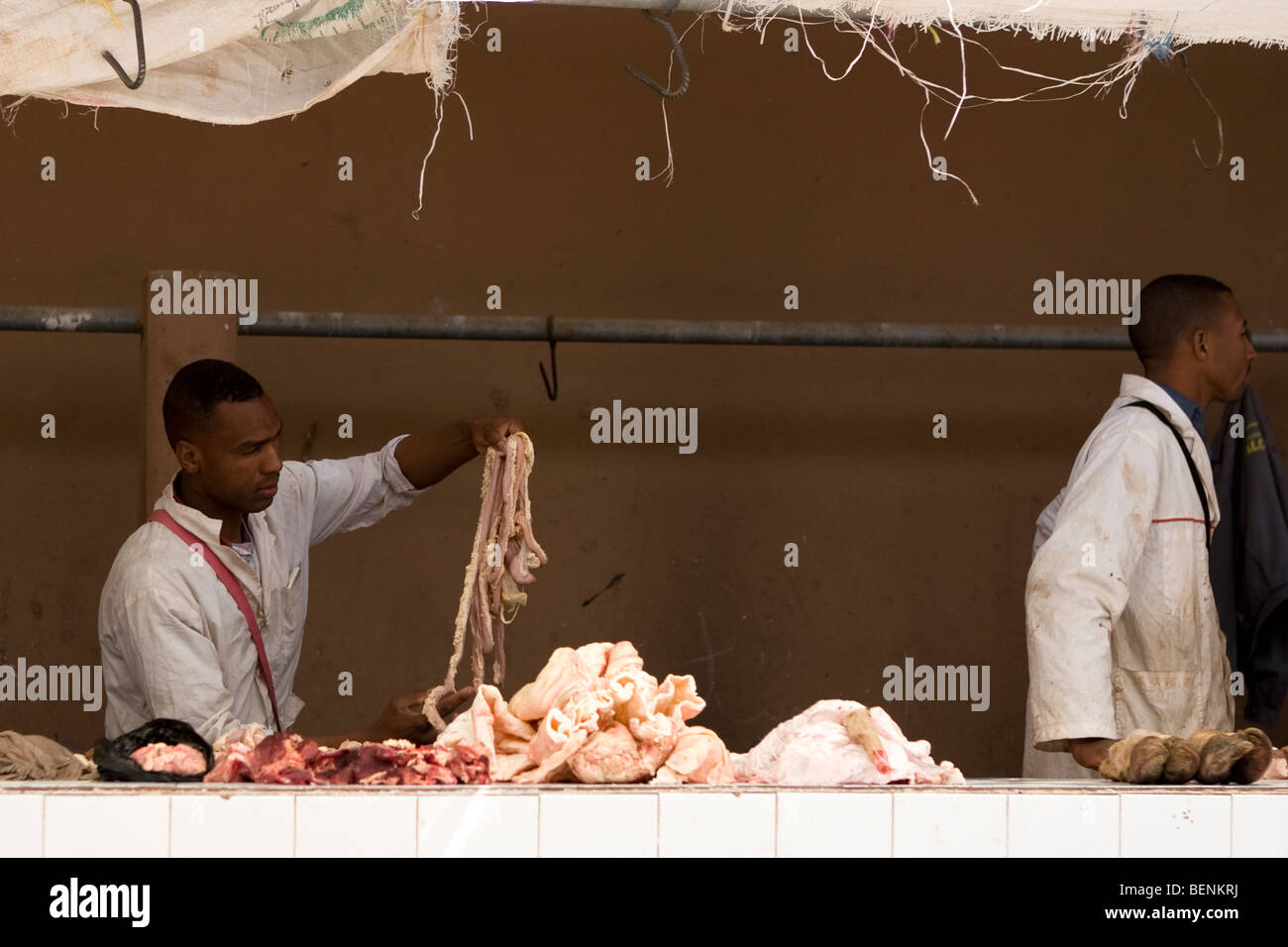 butcher in market, Zagor, Morocco Stock Photo - Alamy
