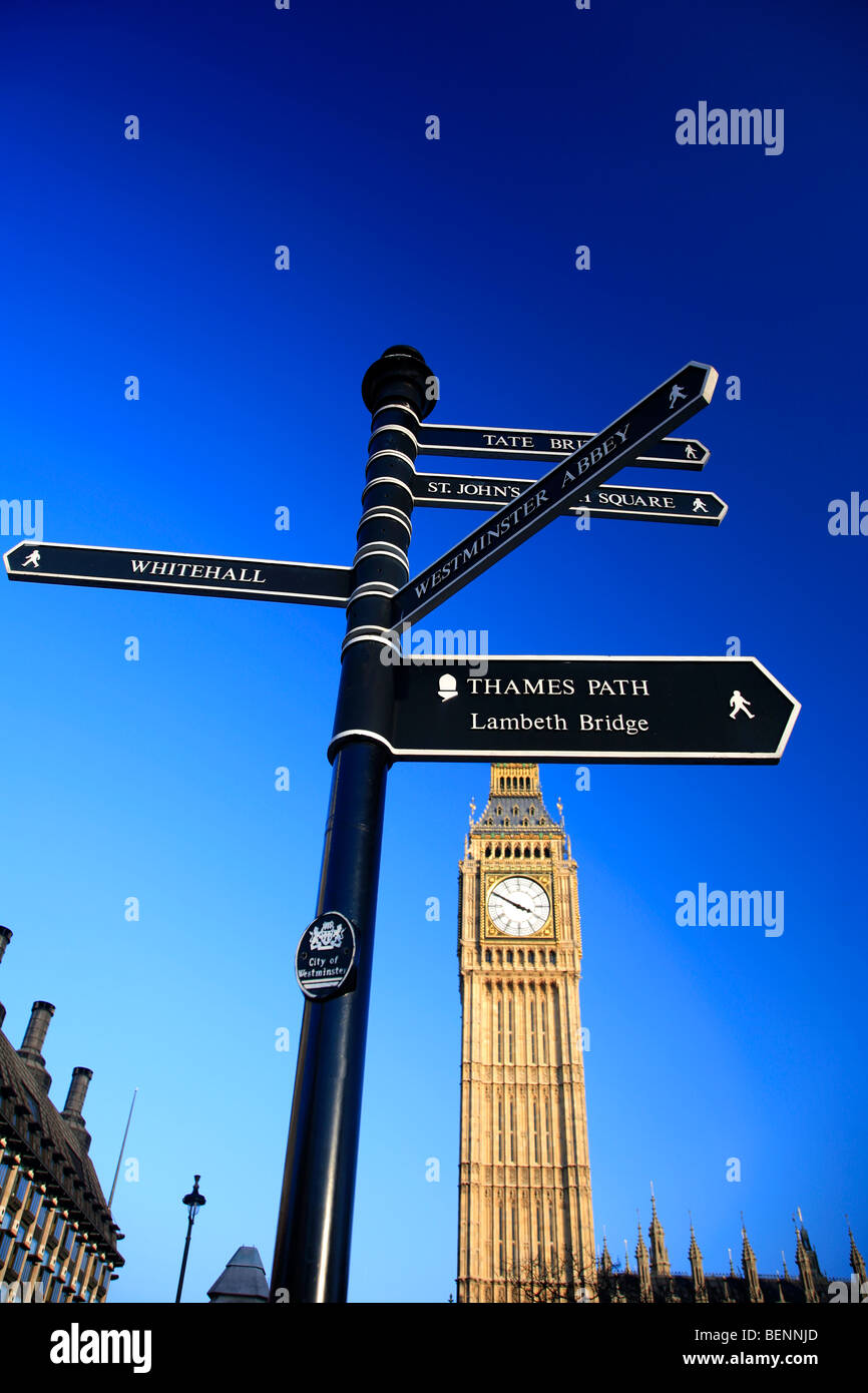 Tourist Sign Clock Face Big Ben St Stephen's Tower Parliament Buildings ...